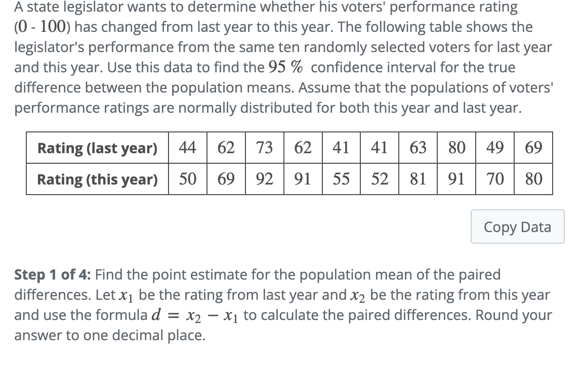 Solved Step 2 of 4: Calculate the sample standard | Chegg.com