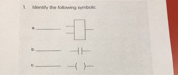 Solved 1. Identify the following symbols | Chegg.com