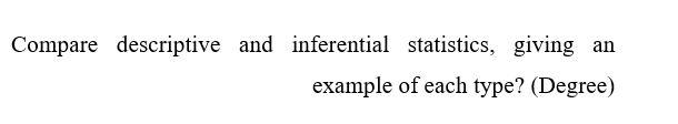 Solved Compare descriptive and inferential statistics, | Chegg.com