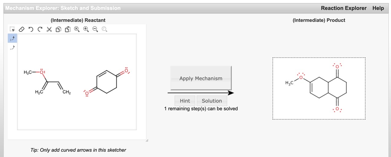 Solved Mechanism Explorer: Sketch and Submission Reaction | Chegg.com