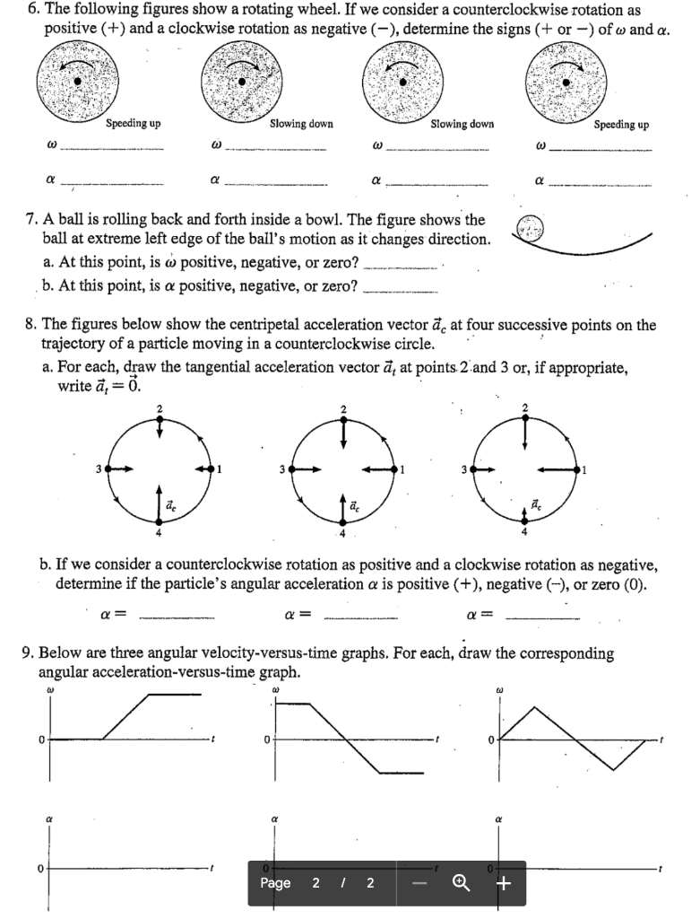 Solved 6. The following figures show a rotating wheel. If we | Chegg.com