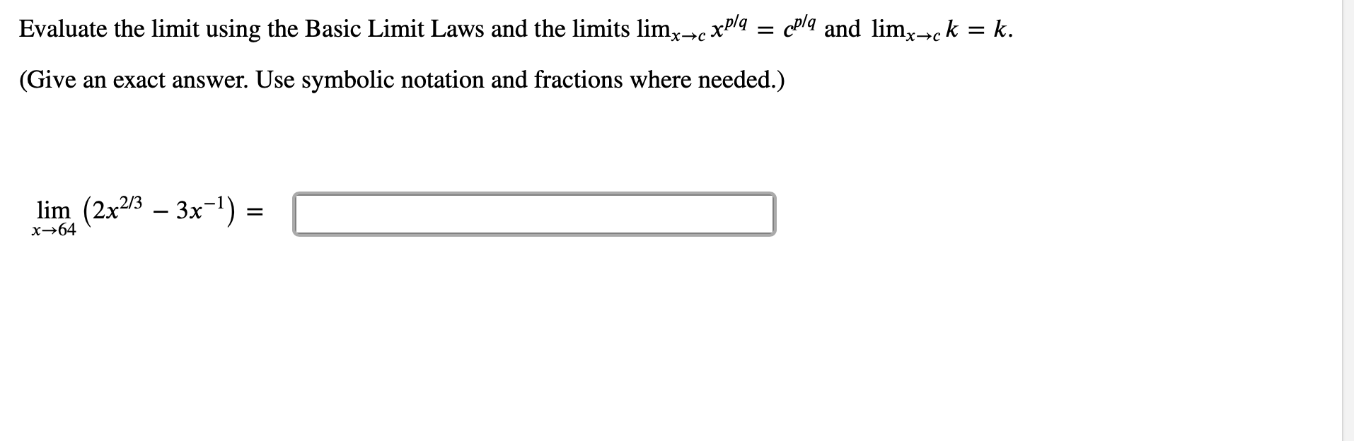 Solved Evaluate the limit using the Basic Limit Laws and the | Chegg.com