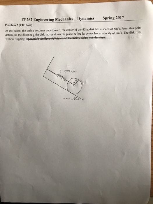 Solved At the instant the spring becomes undeformed, the | Chegg.com