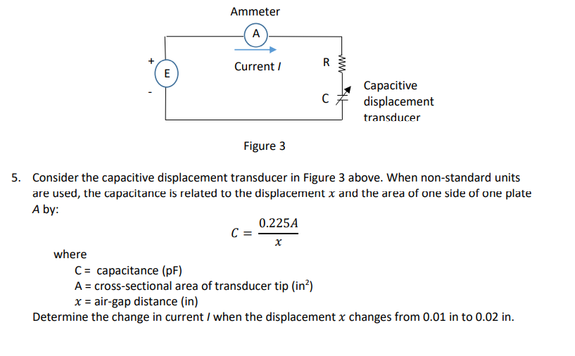 Solved Ammeter А Current / R ww E С Capacitive displacement | Chegg.com