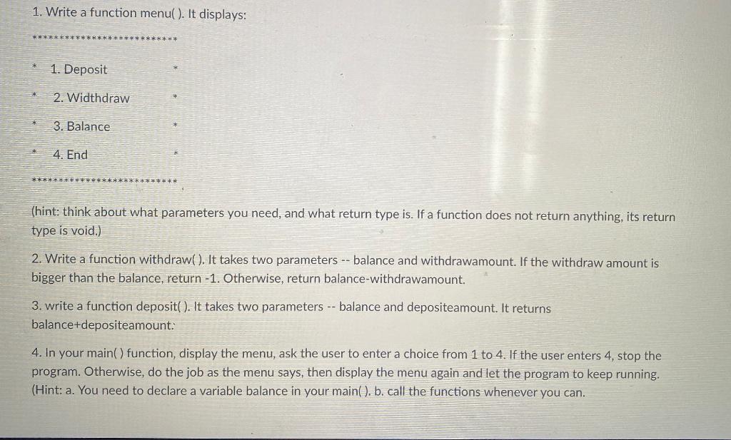 Solved (hint: think about what parameters you need, and what | Chegg.com