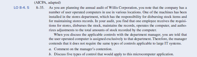 Solved 35. As you are planning the annual audit of Willis | Chegg.com