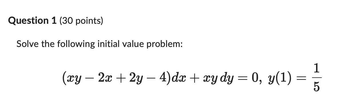Solved Solve the following initial value problem: | Chegg.com