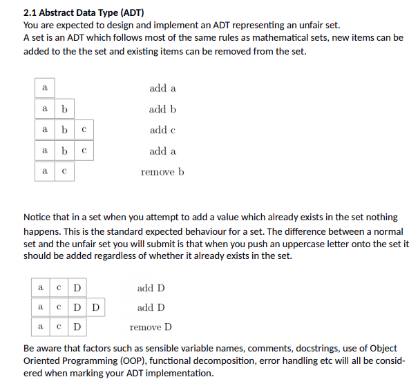 Solved 2.1 Abstract Data Type (ADT) You are expected to | Chegg.com