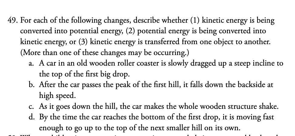 Solved 49. For each of the following changes, describe | Chegg.com