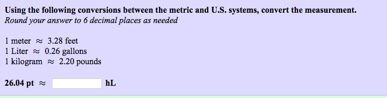 Solved Using the following conversions between the metric | Chegg.com