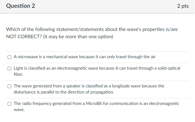 Solved Question 2 2 pts Which of the following | Chegg.com