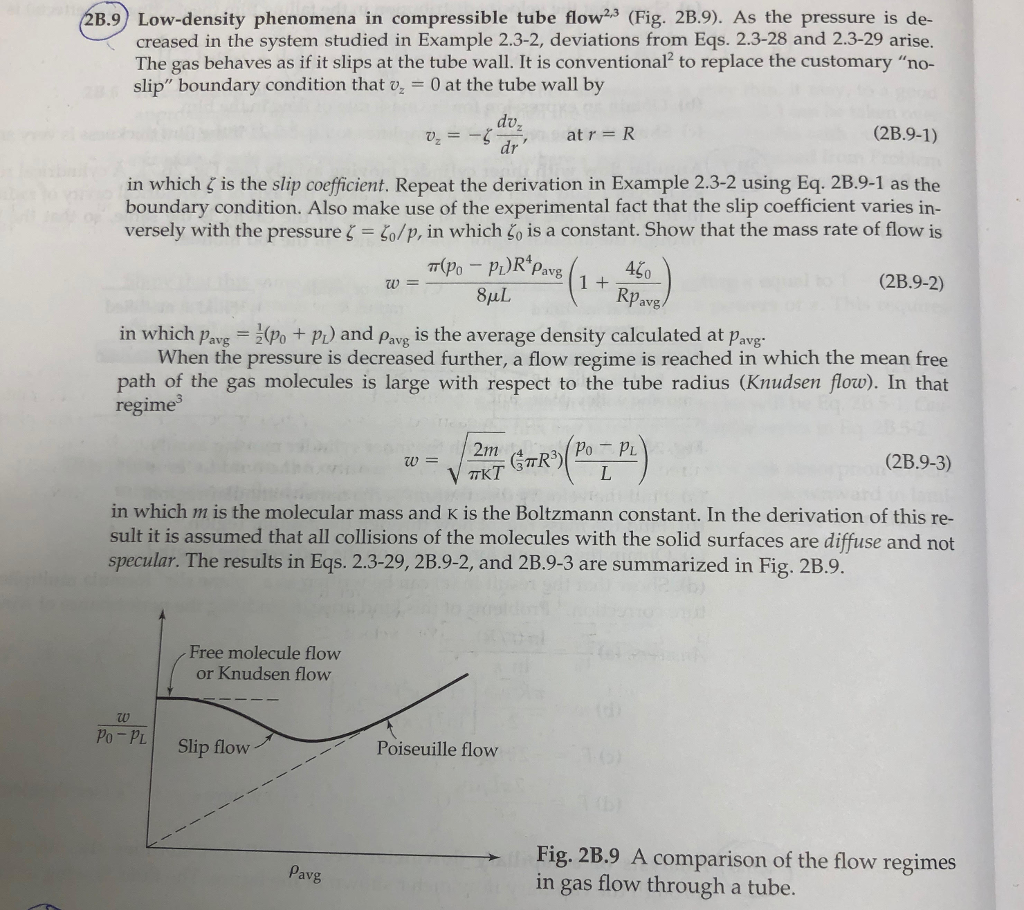 Solved 2B.9) Low-density phenomena in compressible tube | Chegg.com