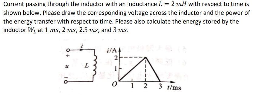 Solved Current passing through the inductor with an | Chegg.com