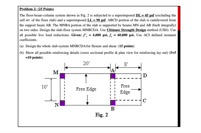 Solved Problem 2: (25 Points) The floor-beam-column system | Chegg.com