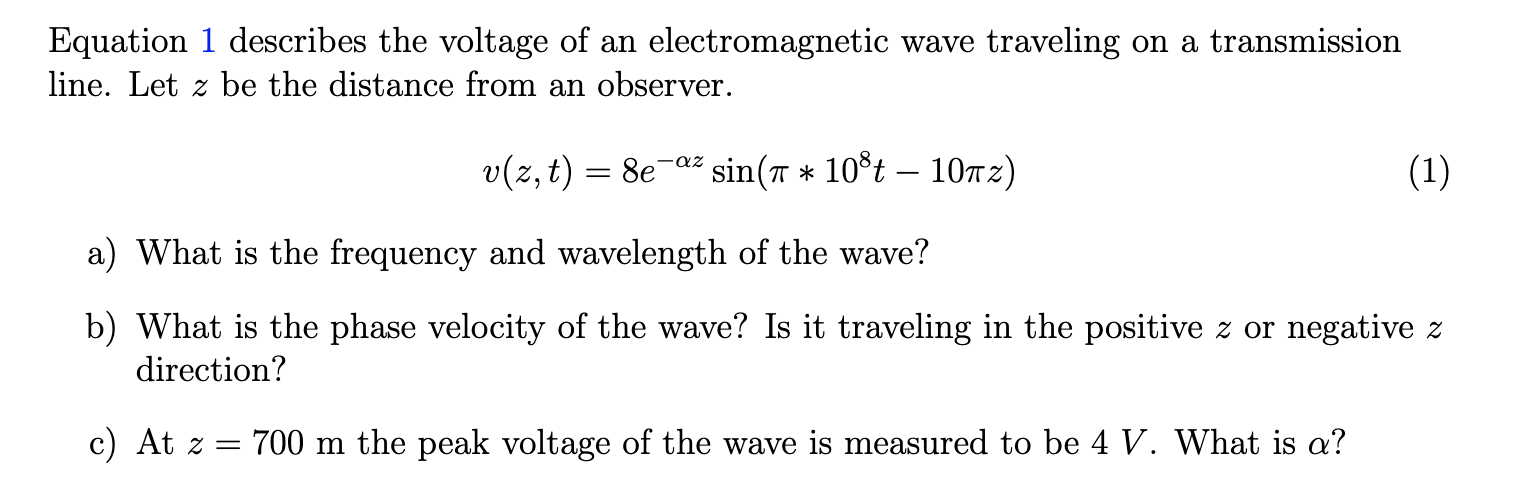 Solved Equation 1 describes the voltage of an | Chegg.com