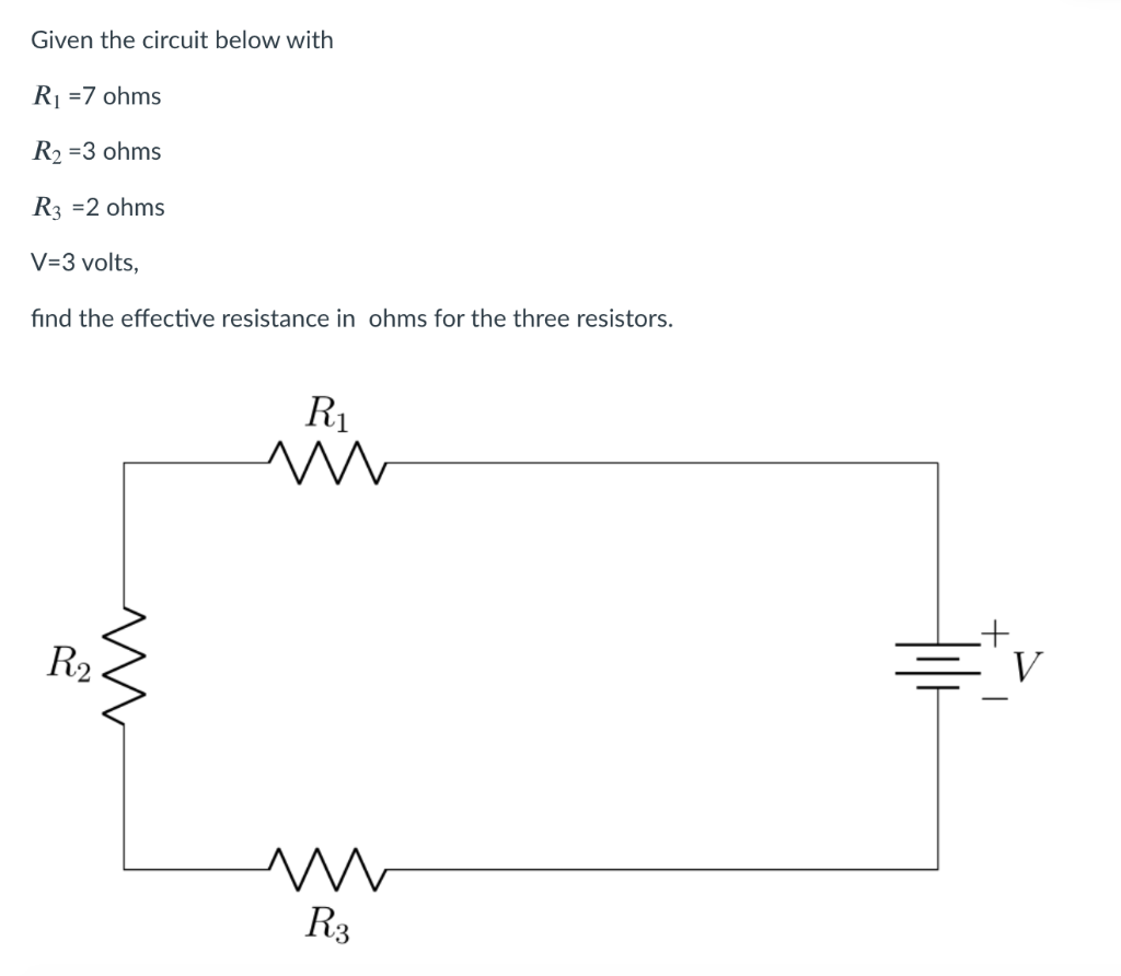 Solved Given the circuit below with R1 = 7 ohms R2 =3 ohms | Chegg.com