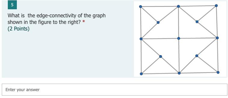 Solved 5 What is the edge-connectivity of the graph shown in | Chegg.com
