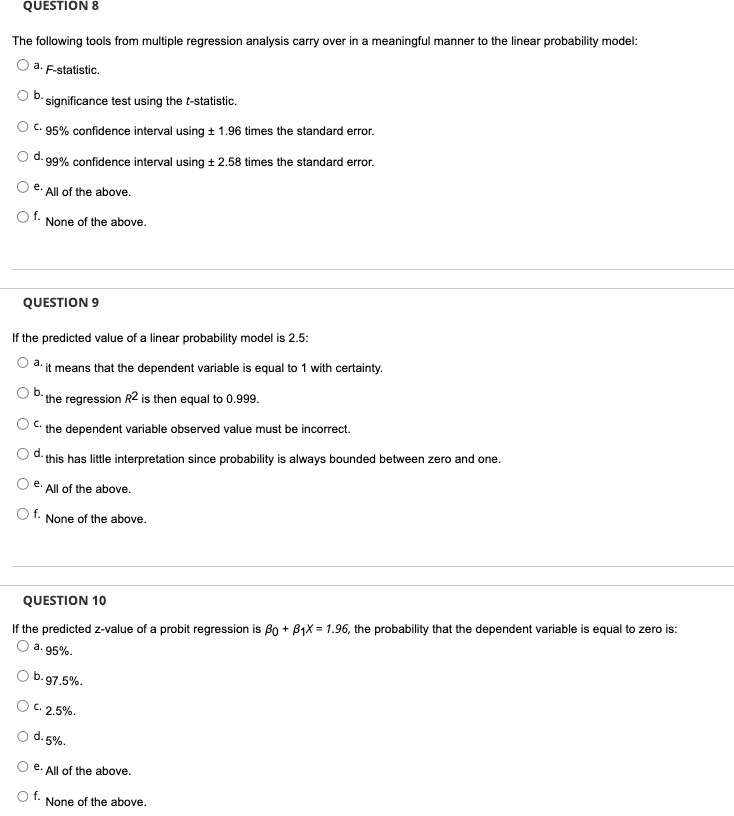 Solved The following tools from multiple regression analysis | Chegg.com