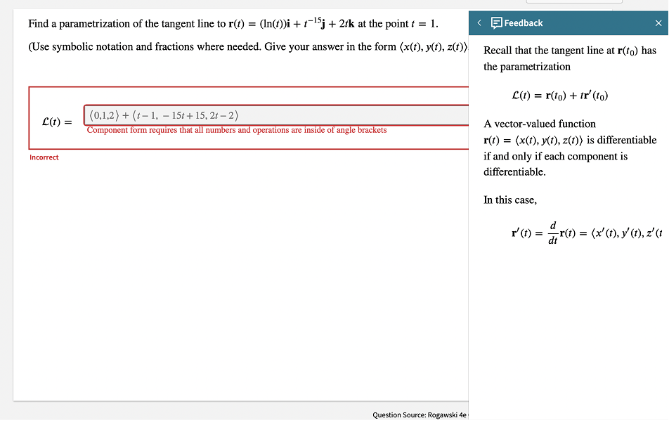 Solved Find a parametrization of the tangent line to | Chegg.com