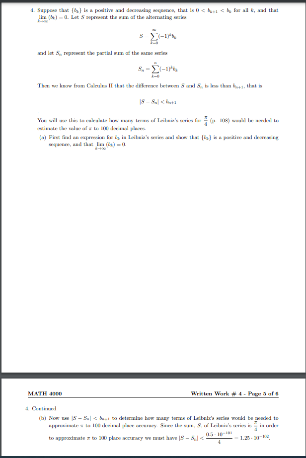 Solved 4. Suppose that {b} is a positive and decreasing | Chegg.com