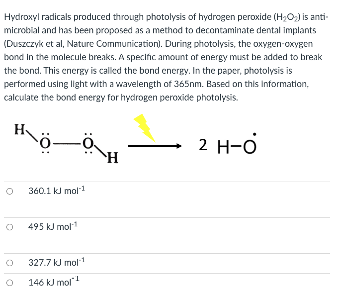 Solved Hydroxyl radicals produced through photolysis of | Chegg.com
