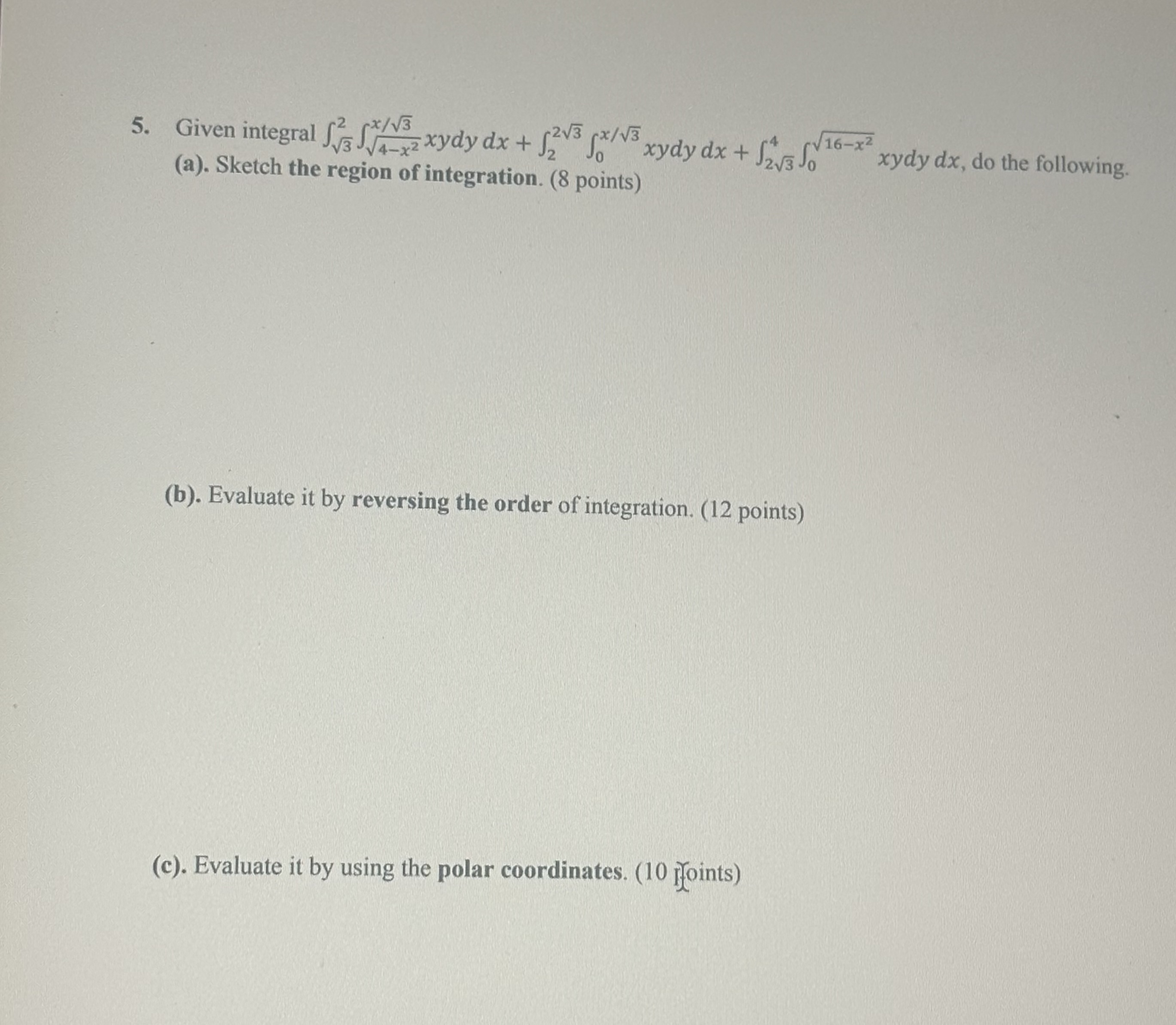 Solved Given integral | Chegg.com