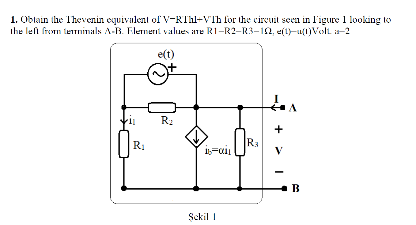 Solved 1. Obtain the Thevenin equivalent of V=RThI+VTh for | Chegg.com
