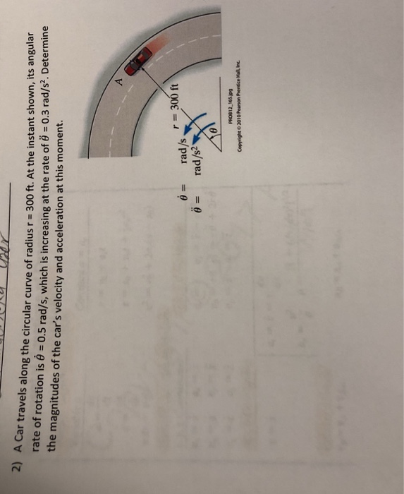 Solved 、car travels along the circular curve of radius r | Chegg.com