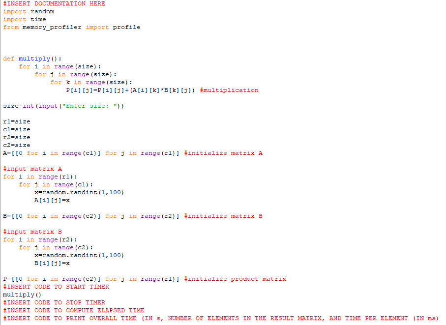 Solved Part 1: Runtime measurements with timing measurements | Chegg.com