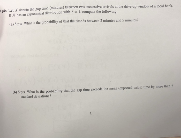 Solved pts Let X denote the gap time (minutes) between two | Chegg.com