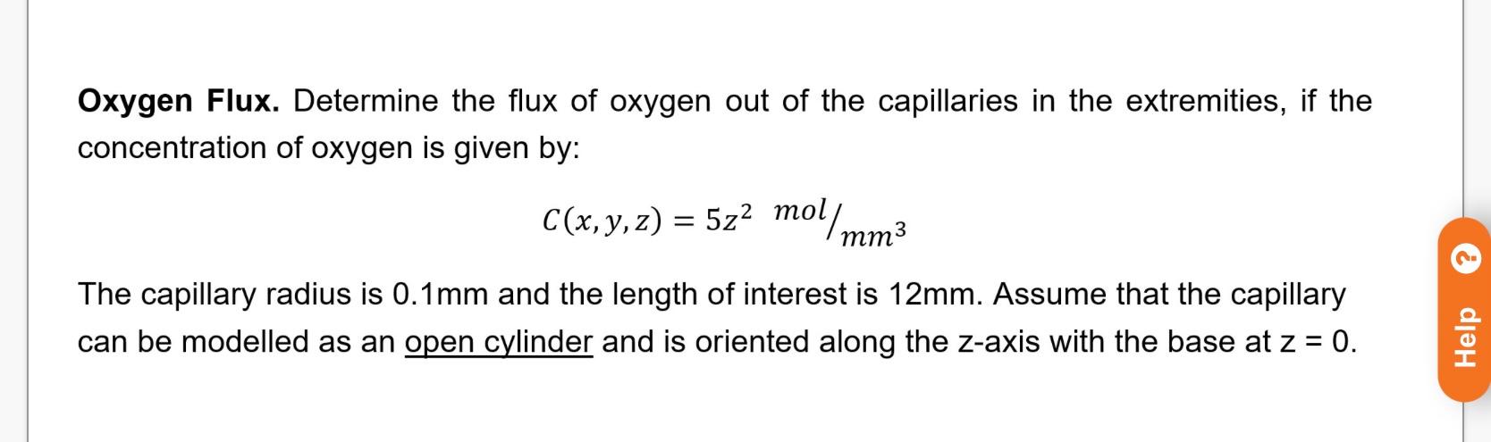 Solved Oxygen Flux. Determine the flux of oxygen out of the | Chegg.com