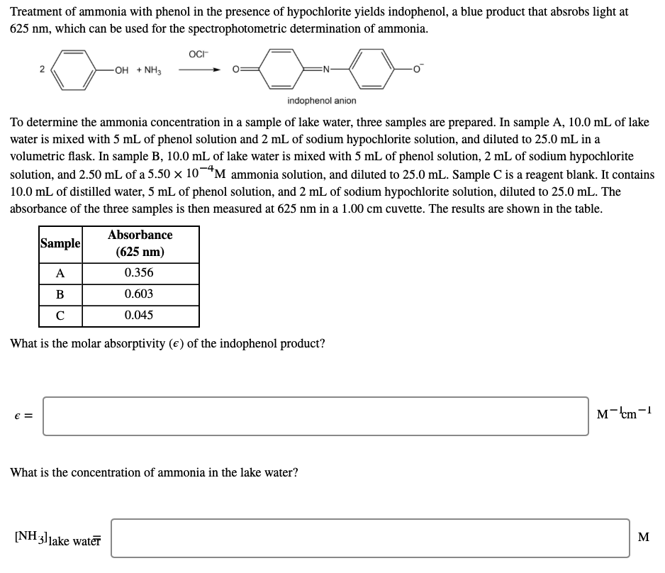 Solved Treatment of ammonia with phenol in the presence of | Chegg.com