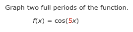 Solved Graph two full periods of the function. | Chegg.com