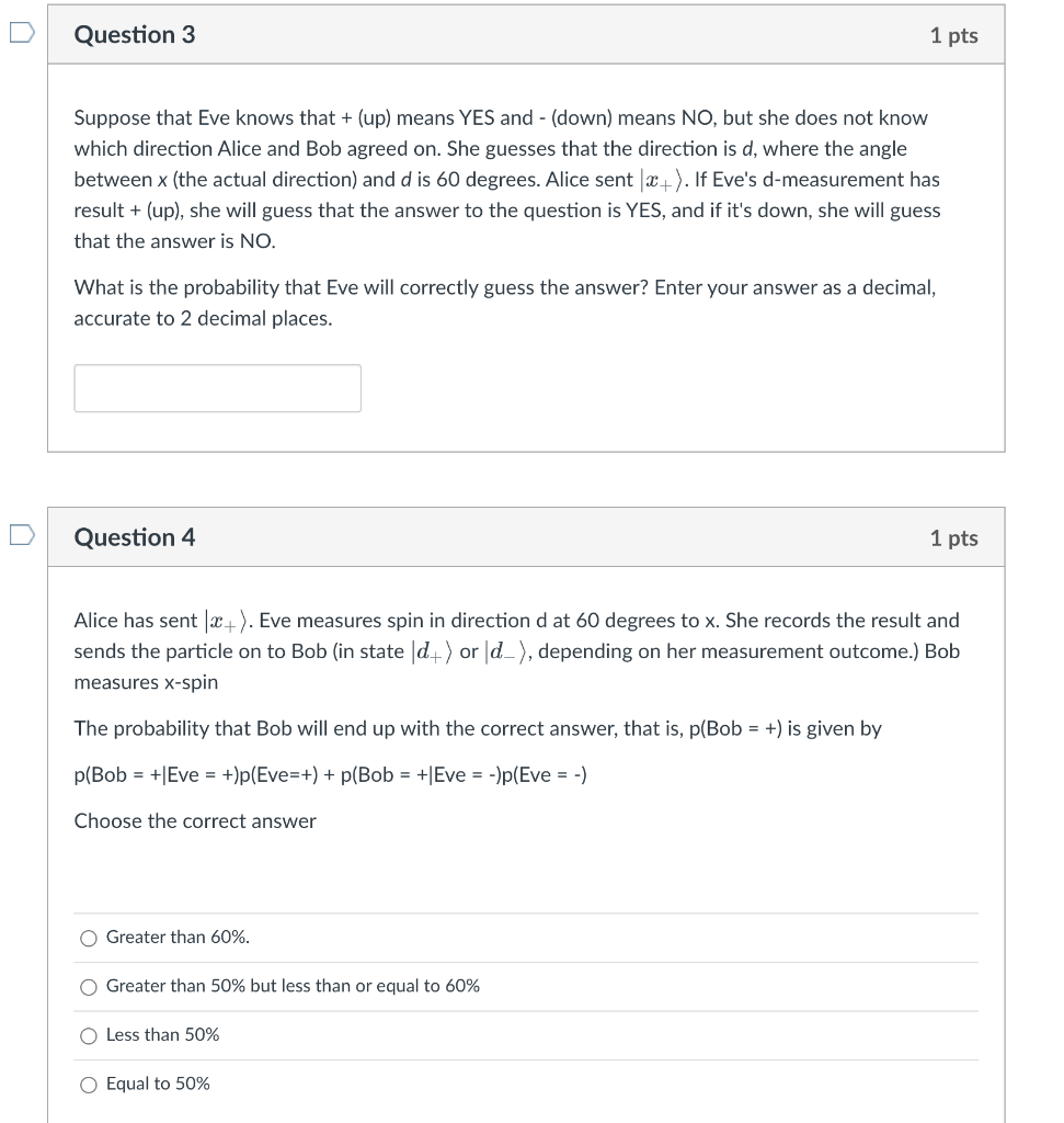 Solved Alice will be sending Bob the answer to a yes/no | Chegg.com