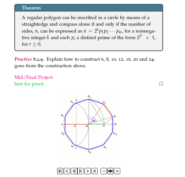Solved Theorem A regular polygon can be inscribed in a | Chegg.com