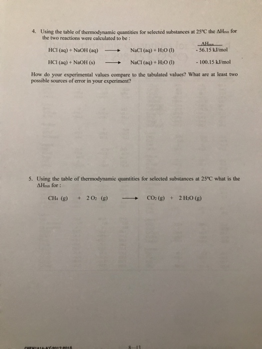 Solved Using the table of thermodynamic quantities for | Chegg.com