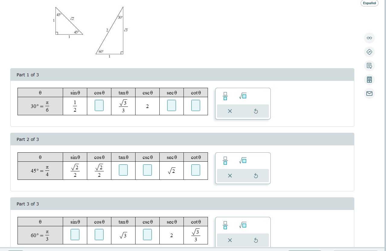 Solved Español Part 1 of 3 \begin{tabular}{|c|c|c|c|c|c|c|} | Chegg.com