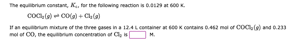 Solved Consider the following reaction: | Chegg.com