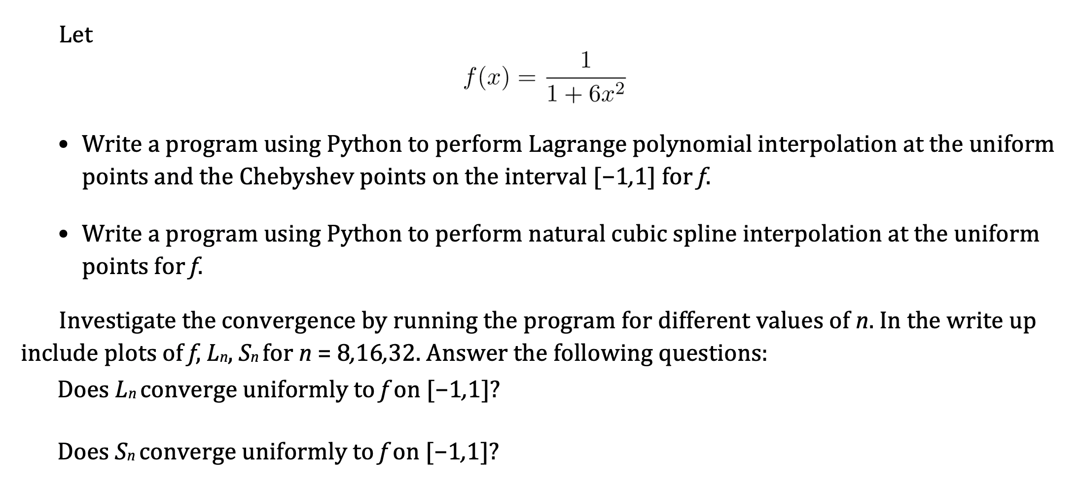 Let 1 f(x) = = 1 + 6x2 • Write a program using Python | Chegg.com