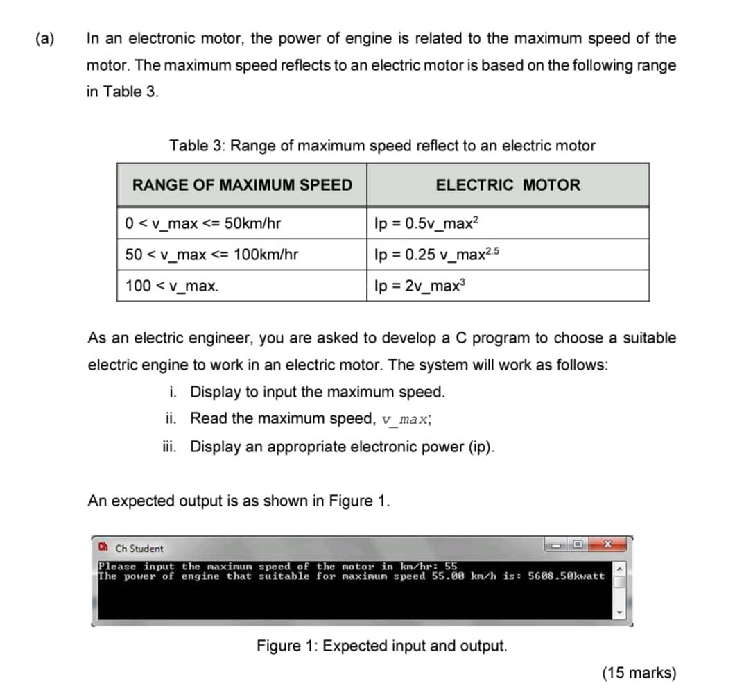 Solved (a) In an electronic motor, the power of engine is | Chegg.com