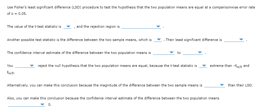 Solved 5. Fisher's least significant difference (LSD) method | Chegg.com