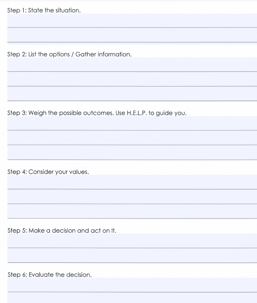 Solved Steps of the Decision-Making Process There are clear | Chegg.com