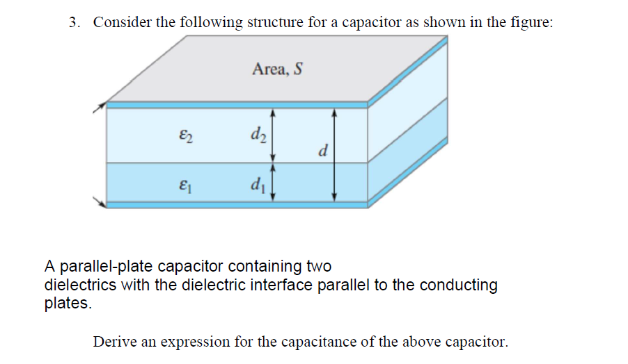 Solved 3. Consider the following structure for a capacitor | Chegg.com