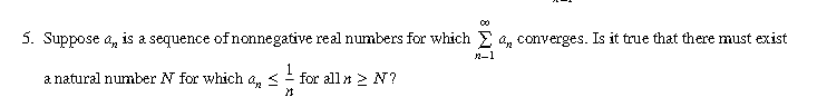 Solved 5. Suppose an is a sequence of nonnegative real | Chegg.com