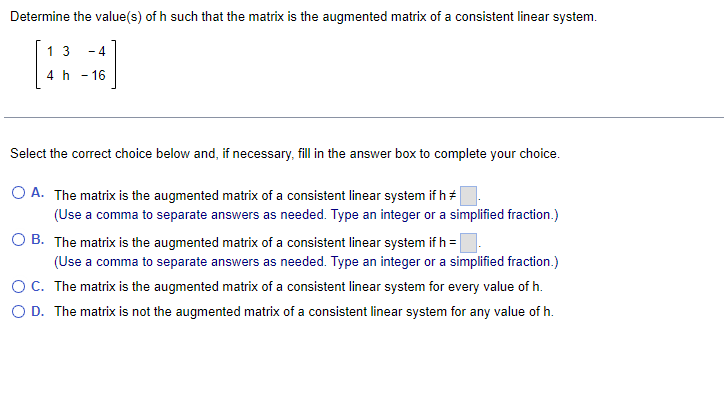 Solved Determine the value(s) of h such that the matrix is | Chegg.com