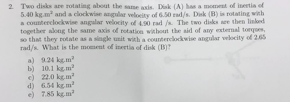 Solved Two disks are rotating about the same axis. Disk (A) | Chegg.com