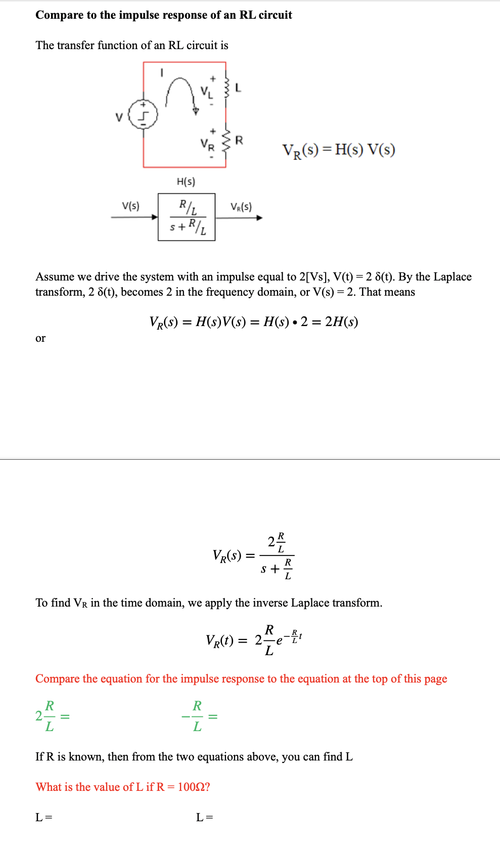Solved What is the value of v(t) at t=0, minus the value as | Chegg.com