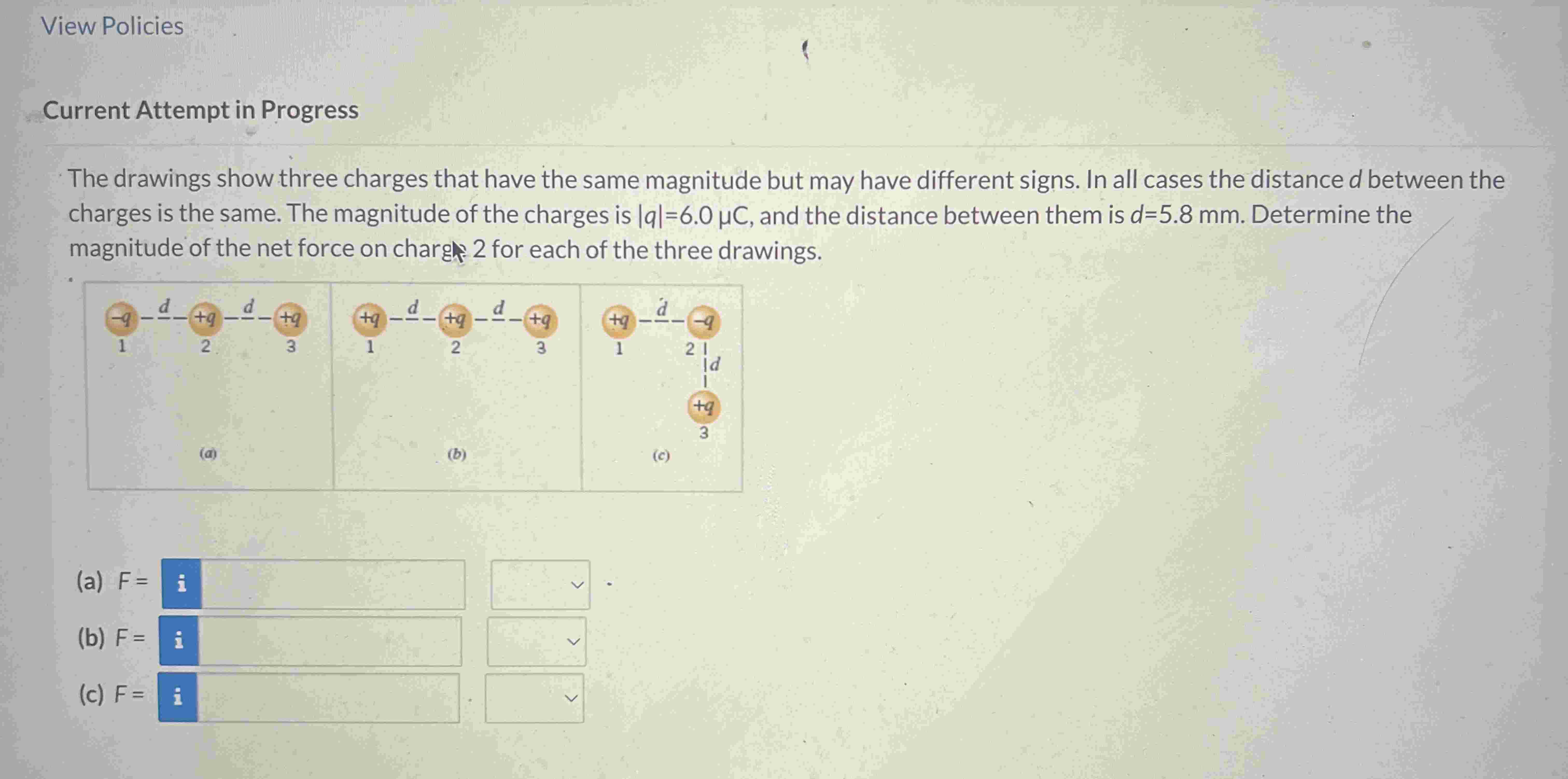 Solved Current Attempt in ProgressThe drawings show three | Chegg.com