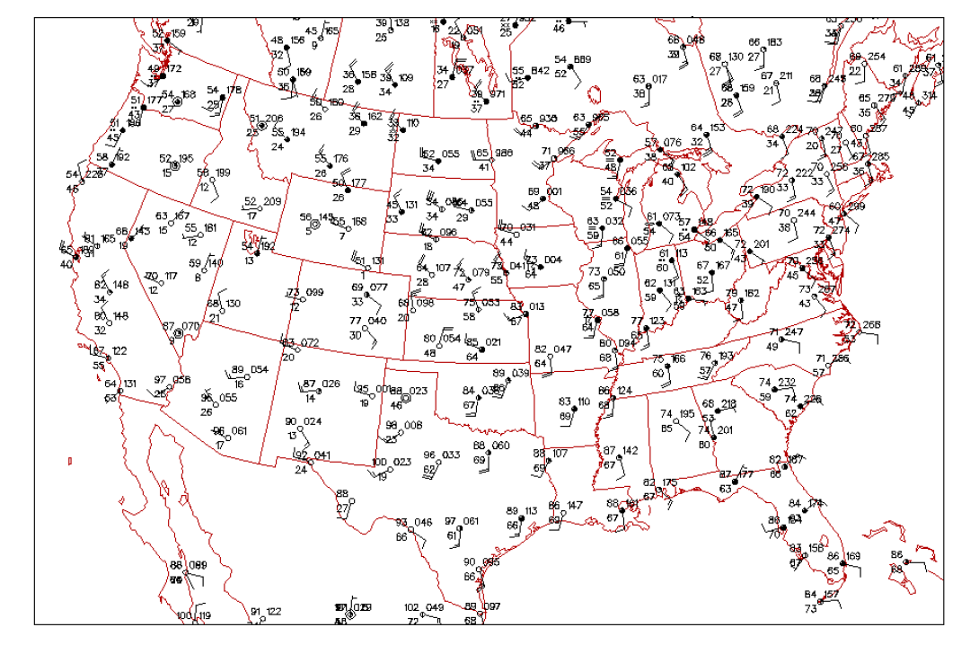 Solved a. Draw isobars on this map starting at 1000 mb using | Chegg.com