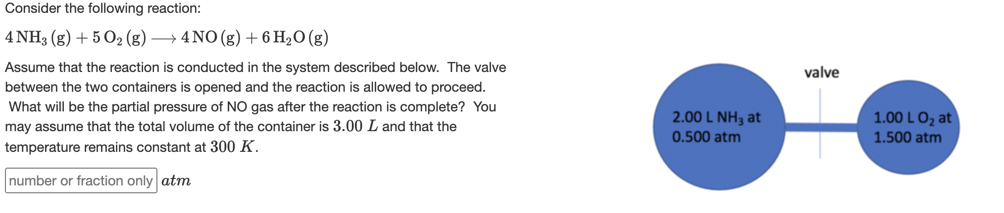 Solved Consider the following reaction: 4 NH3(g) + 5 O2 (g) | Chegg.com